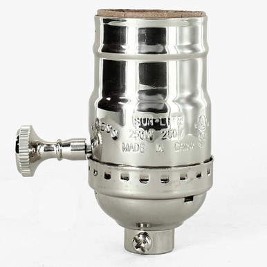 3 Terminal (2 Circuit) Turn Knob Solid Brass Socket w/Removable Knob ...