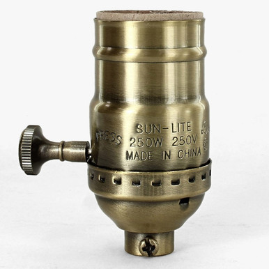 3 Way (2 Circuit) Turn Knob Solid Brass Socket w/Removable Knob ...