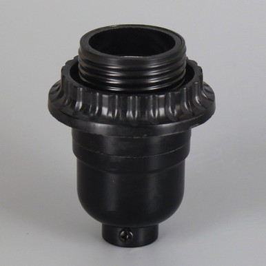 Black E-26 Phenolic Threaded Skirt Lamp Socket with Shade Ring and 1 ...