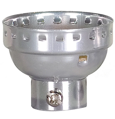 1/4ips Nickel Aluminum Snap Together Lamp Socket Cap with Locking Set ...