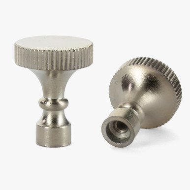Turned Knurled Socket Knob with 4/36 Thread - Satin Nickel Finish