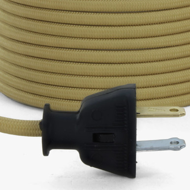 8ft. Corn Silk 18/2 SPT-1 Cord Set with Black - Polarized Rubber Plug