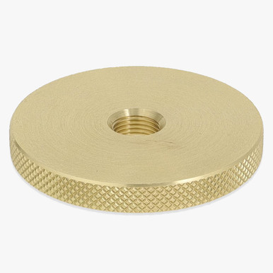 1/8ips - 2in Diameter x 1/4in H- Threaded Diamond Knurled Round Brass ...