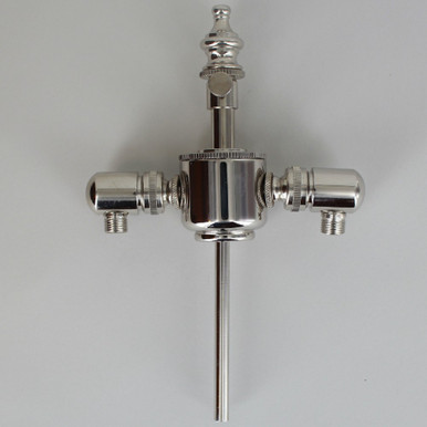 Nickel Plated Finish Adjustable Shade Riser And Finial Cluster Kit