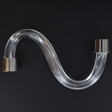 6in Fluted Crystal S-Arm with Chrome Ferrules