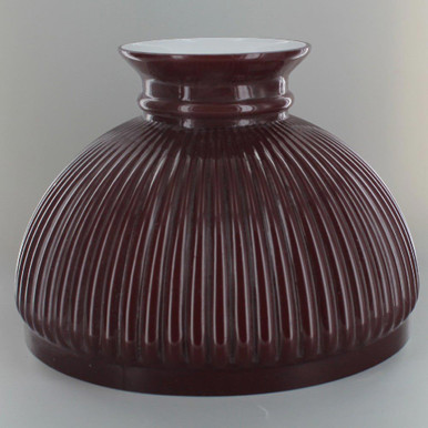 Cased Red Ribbed Student Shade with 9-3/4in. Neck