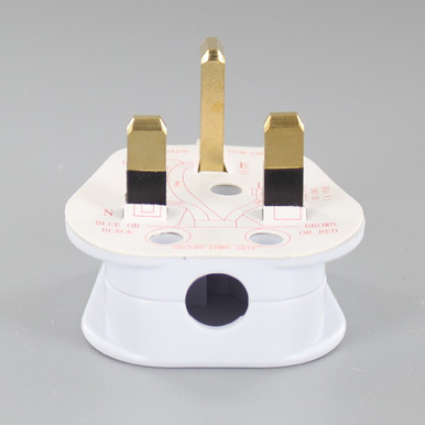 White - Euro 3 Prong Grounded Plug