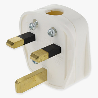 Euro 3 Prong Grounded Plug - White