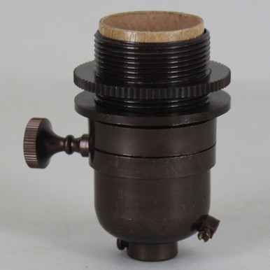 Smooth Shell Long Uno Threaded Three Way Round Key Lamp Socket - Oil ...