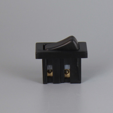 Snap-In Rocker Switch with Screw Terminal Wire Connections - Black