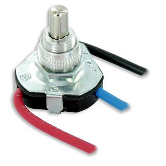 3-Way Nickel Plated Push Button Single Pole Switch with 3/8in. Bushing ...