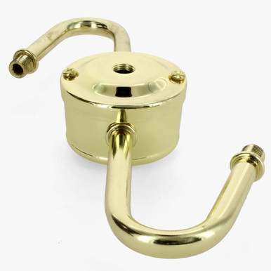 Steel S Lamp Socket Cluster - Brass Plated Finish