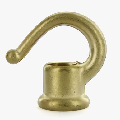 1/4ips. Female Threaded - Hook with Wire Way - Unfinished Brass