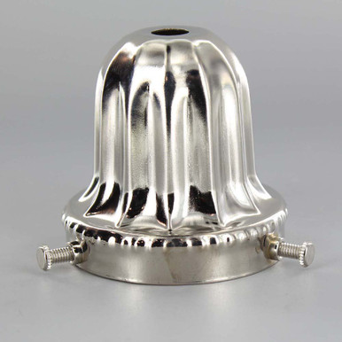 2-1/4in. Deco Bell Holder with Screws - Polished Nickel Finish