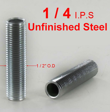 36in. Unfinished Steel 1/4ips. Running Thread