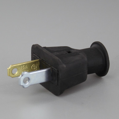 Black - Polarized Non-Grounding Rubber Straight Blade Plug