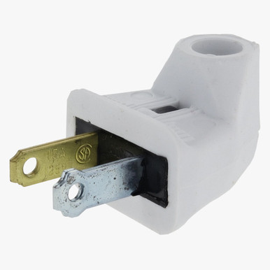 Polarized, Non-Grounding, 2 Wire, Flat Angle, Side Outlet, Lamp Plug ...
