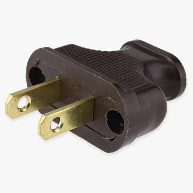 2-Prong, Non-Polarized, Non-Grounding, Phenolic Lamp Plug with Screw ...