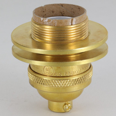 Uno Threaded Keyless Lamp Socket With 2 Smooth Shade Rings Grounded