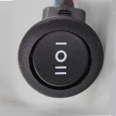 Hi-Low-Off Round Toggle Switch with 6in Long Wire Leads - Black