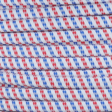 16/2 Red, White, And Blue SPT-2 Cloth Covered Overbraid Wire