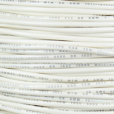 18/1 Single Conductor AWM 105 Degree White Wire