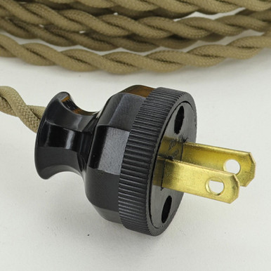 12ft. Antique Gold Twisted Two Conductor Wire Cordset with Antique ...