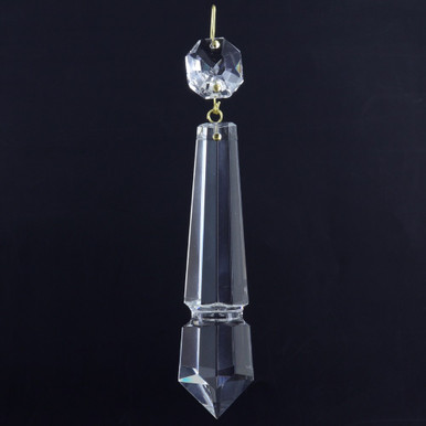 100mm (4in.) Crystal Frog Drop with Jewel and Brass Clip