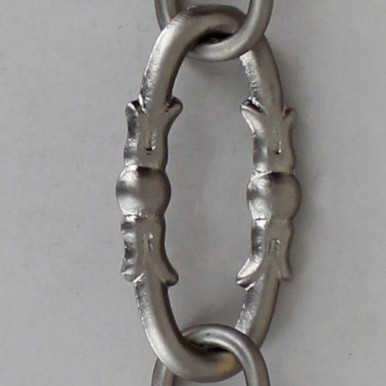 Cast Brass Decorative Oval Lamp Chain - Satin Nickel Finish