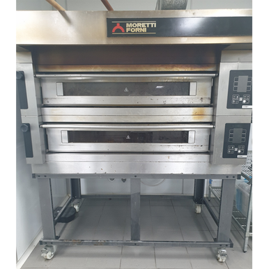 USED Moretti Forni Double Deck S120 Pizza Oven on Stand for Sale