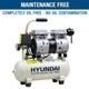 Hyundai 550W 8L Oil Free Low Noise Portable Air Compressor 4CFM 100psi ...