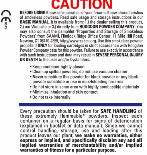 Hodgdon CFE Pistol Powder, 1 lb - Westside Stores