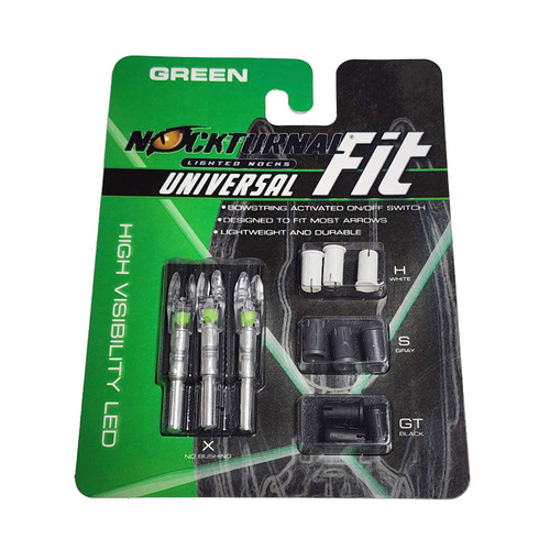 Nockturnal Lighted Nocks, Universal Fit, 3 pk, Green