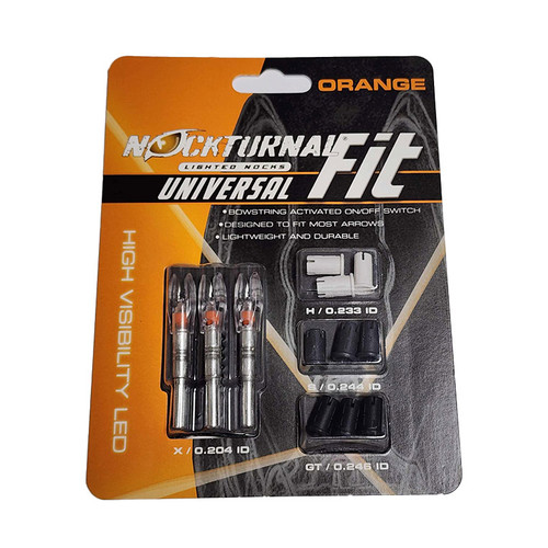 Nockturnal Lighted Nocks, Universal Fit, 3 pk, Orange