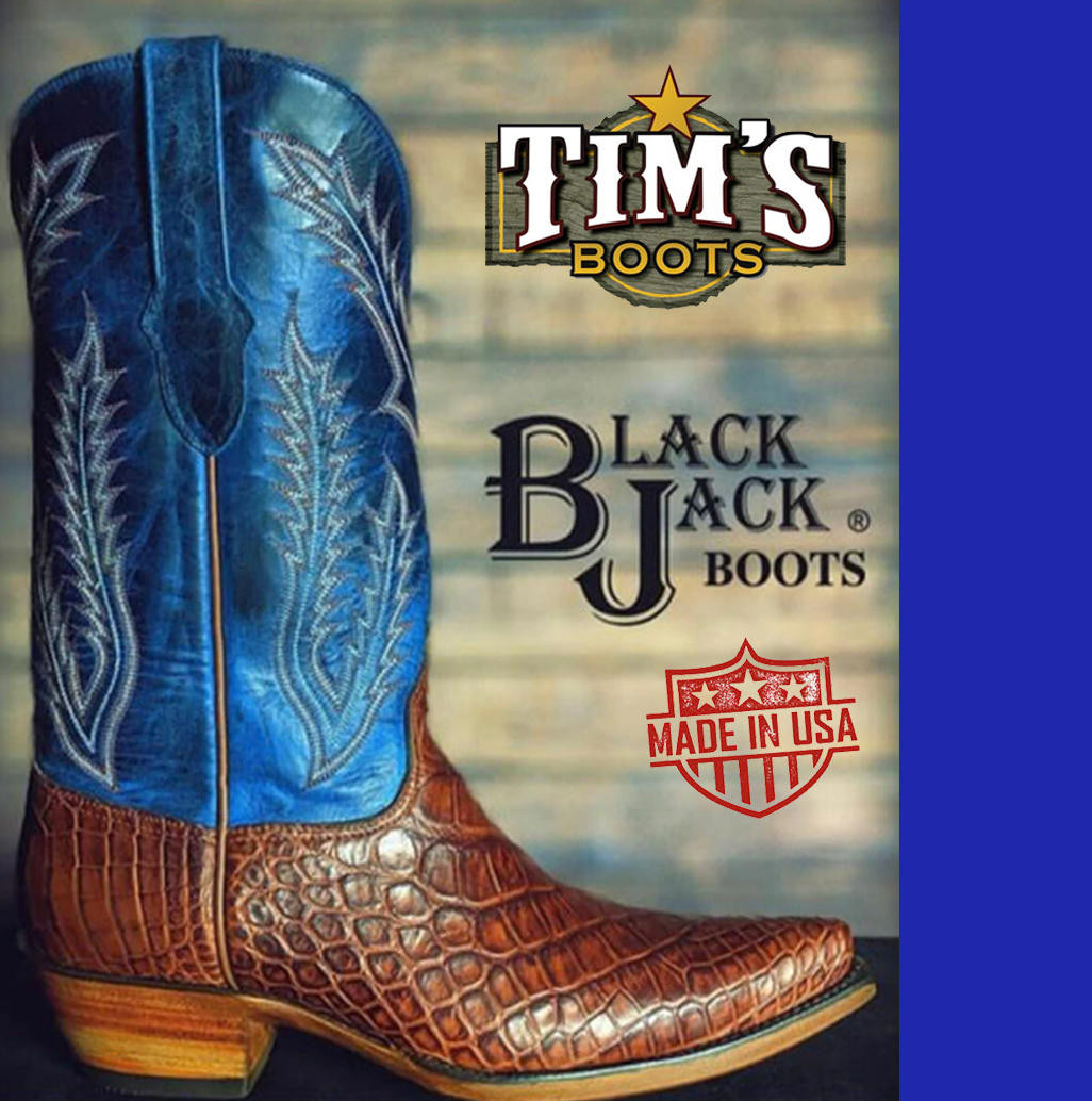 Black Jack Wild Alligator Belly-Cognac - Tim's Boots