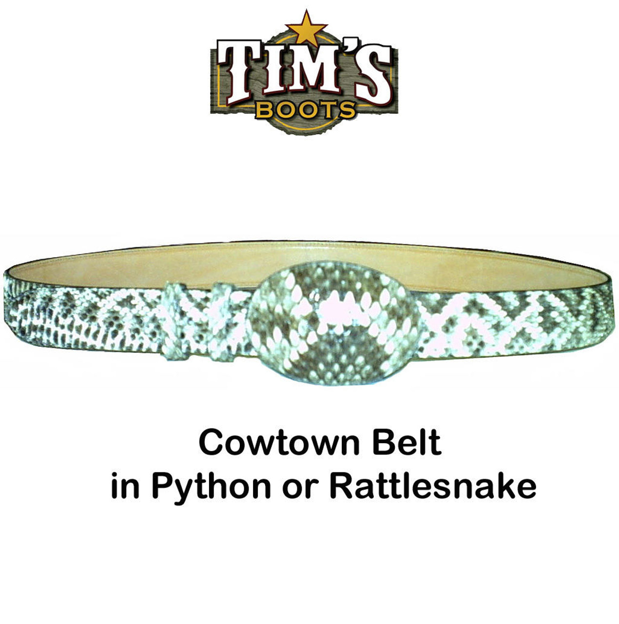 Cowtown Cobra Belt, Rattlesnake Belt, Python Belt