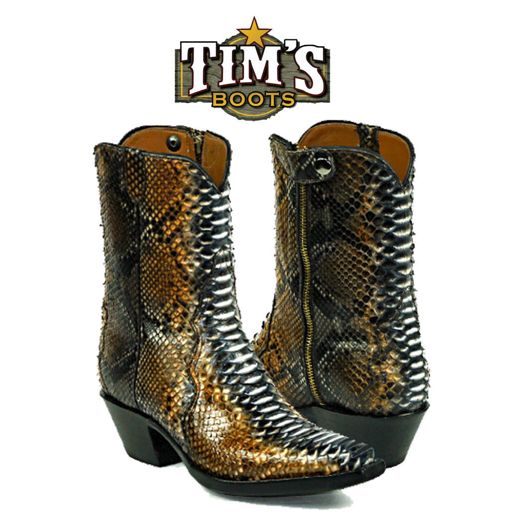 Black Jack Python-Matte Brushed Mahogany - Tim's Boots