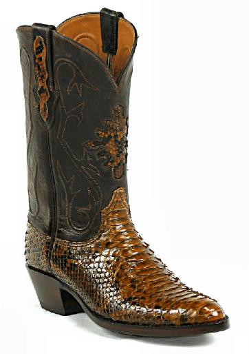 Black Jack Rust Dyed Python Triad Cowboy Boots
