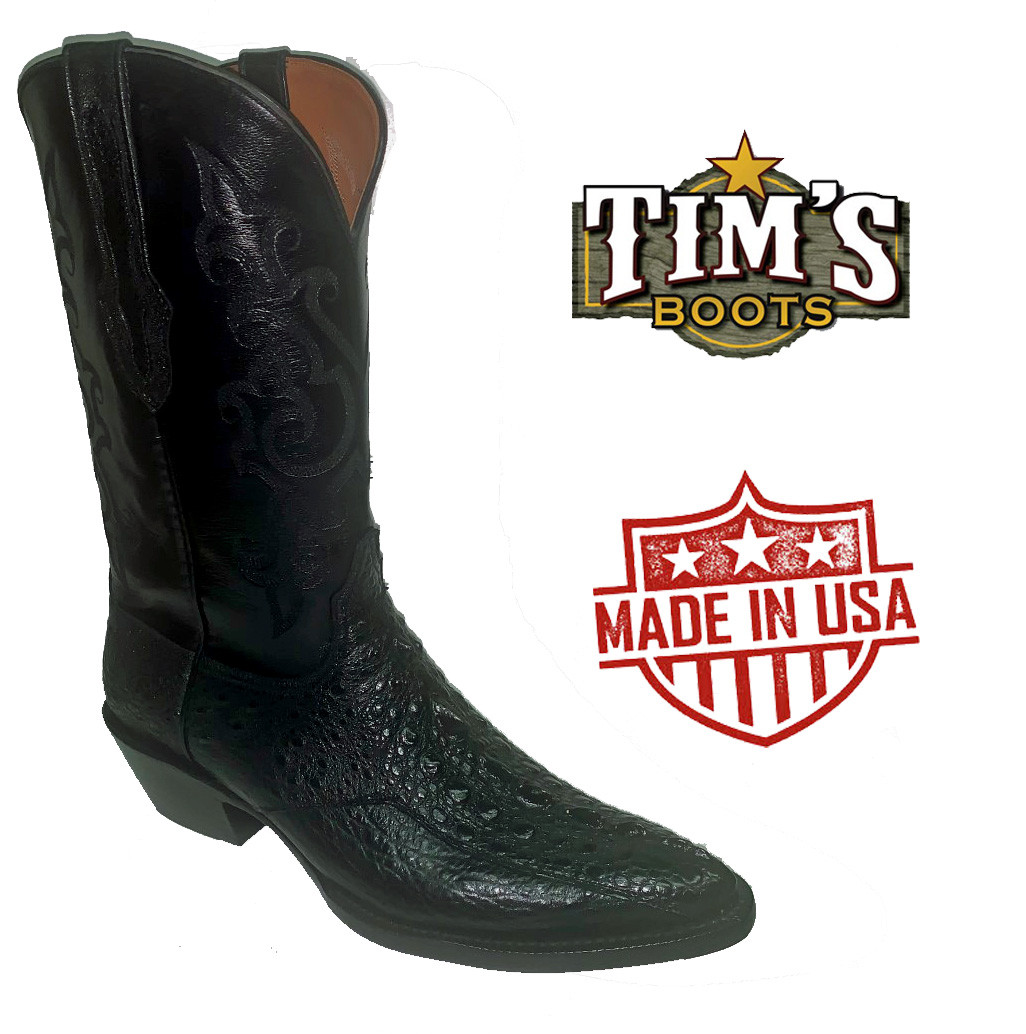 Black Jack Snapping Turtle Tail Cowboy Boots - Tim's Boots