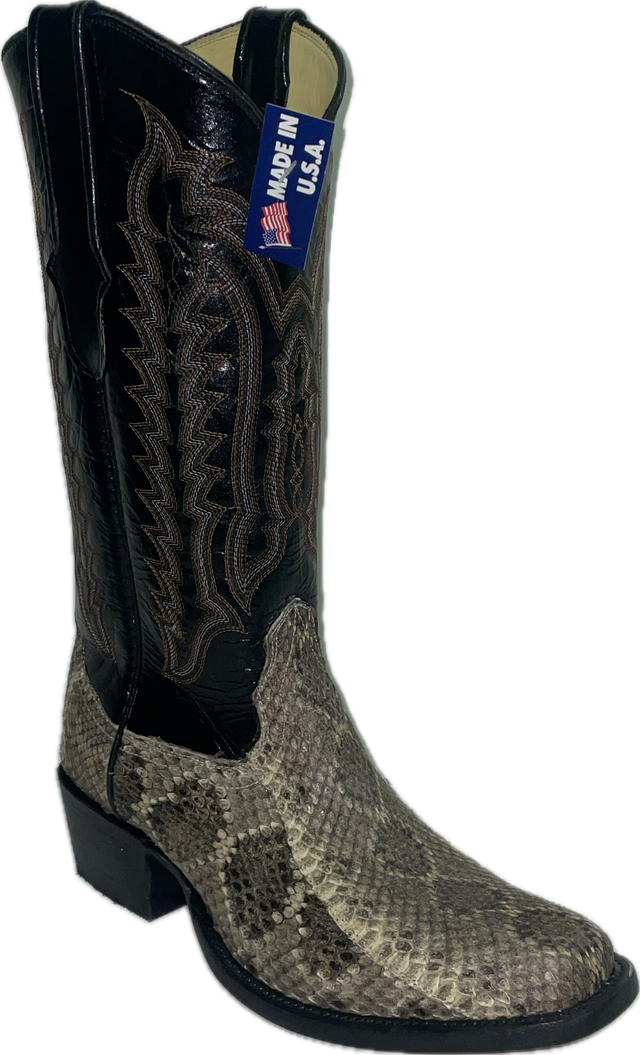 Cowtown Diamond Back Rattlesnake Cowboy Boots - W Toe