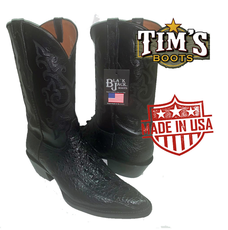 Black Jack Turtle Tail Cowboy Boots - Tim's Boots