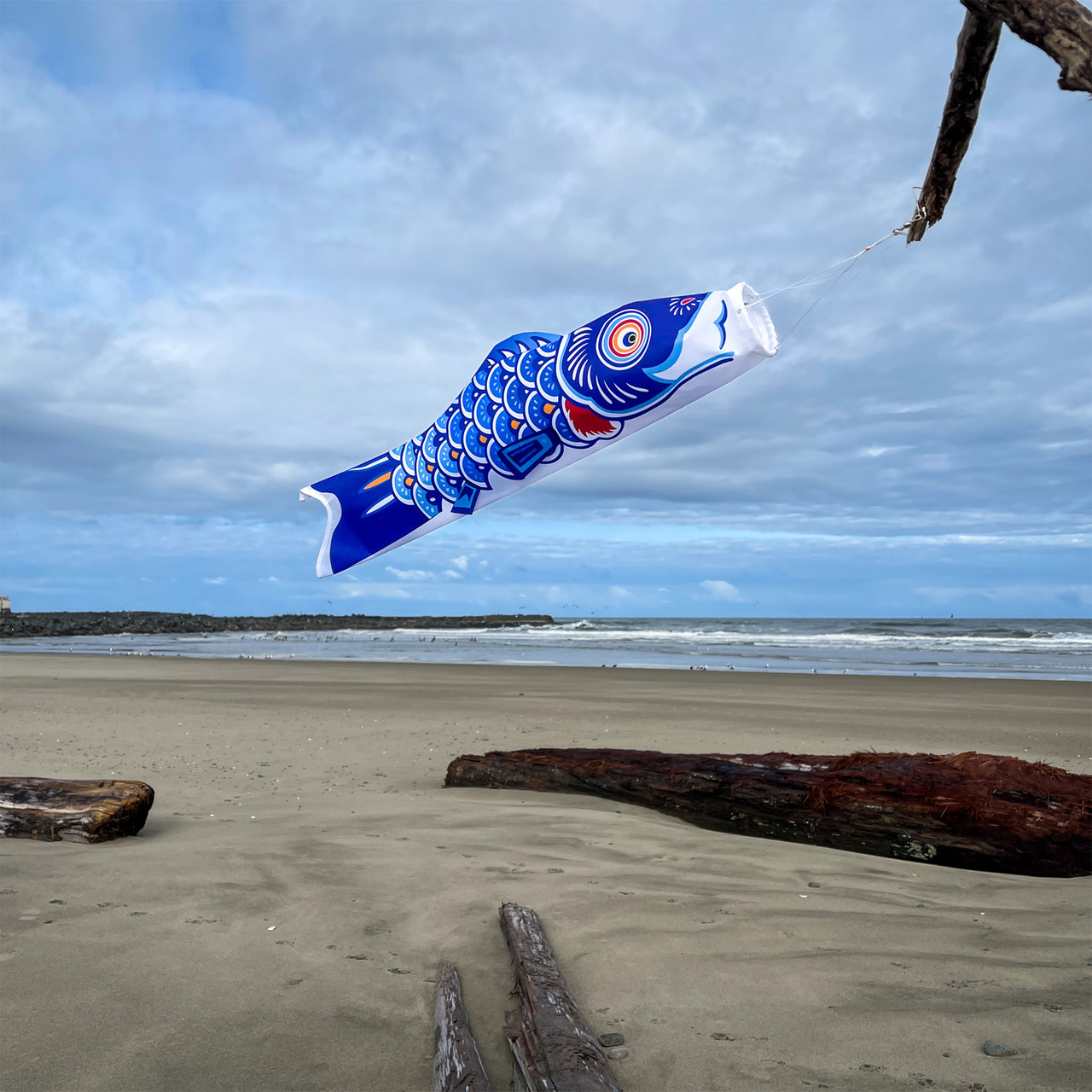 Fish Windsock - 24" Blue Koi - Kite Garden