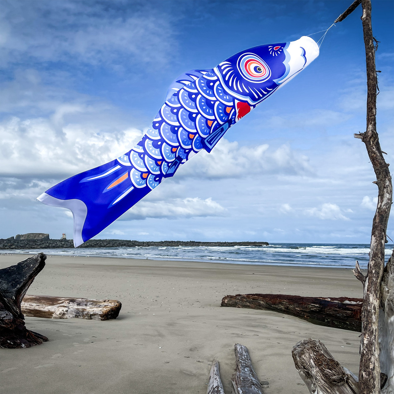 60-inch Blue Koi Windsock - Kite Garden