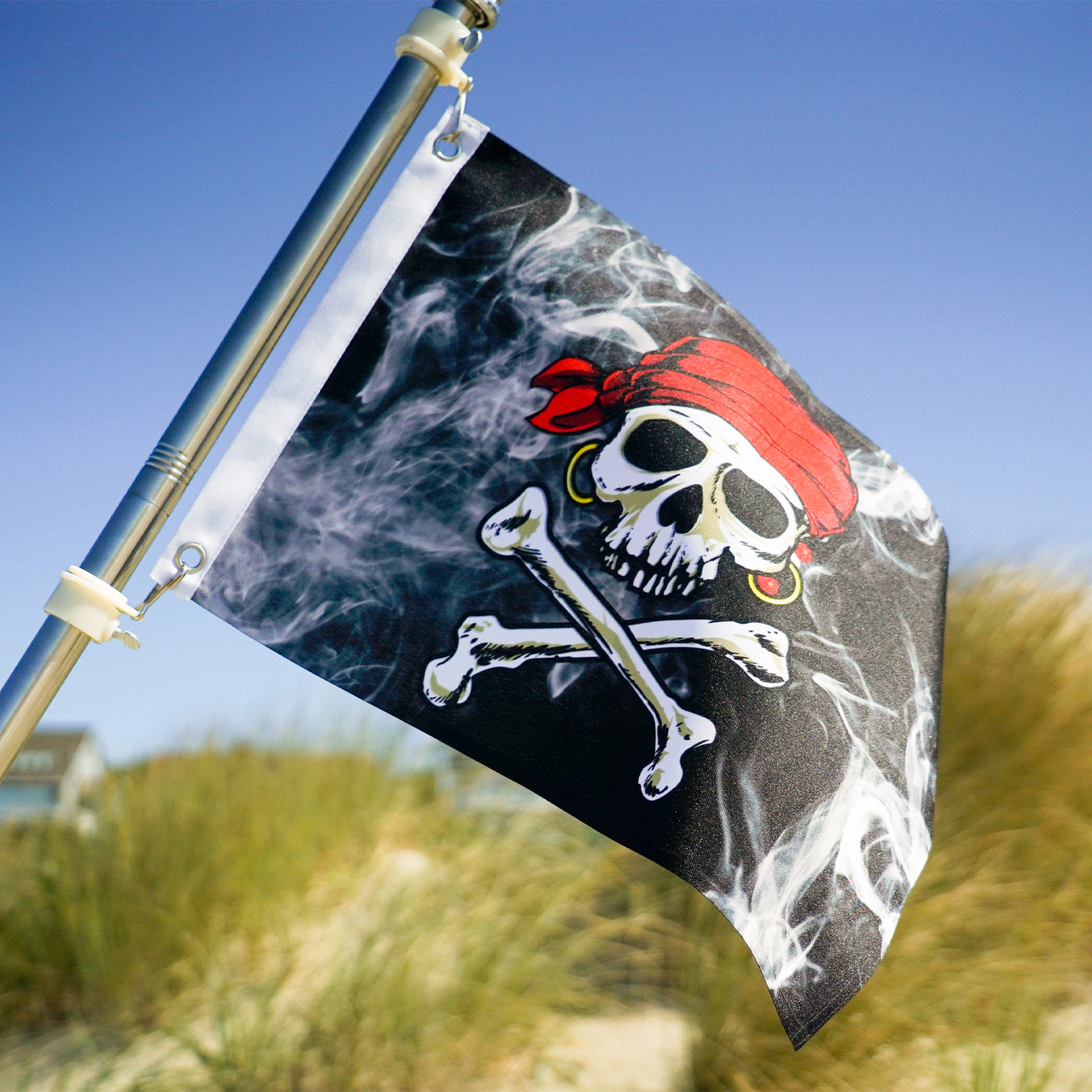Smokin' Pirate Printed 12-inchx18-inch Double Sided Grommet Flag - Kite ...