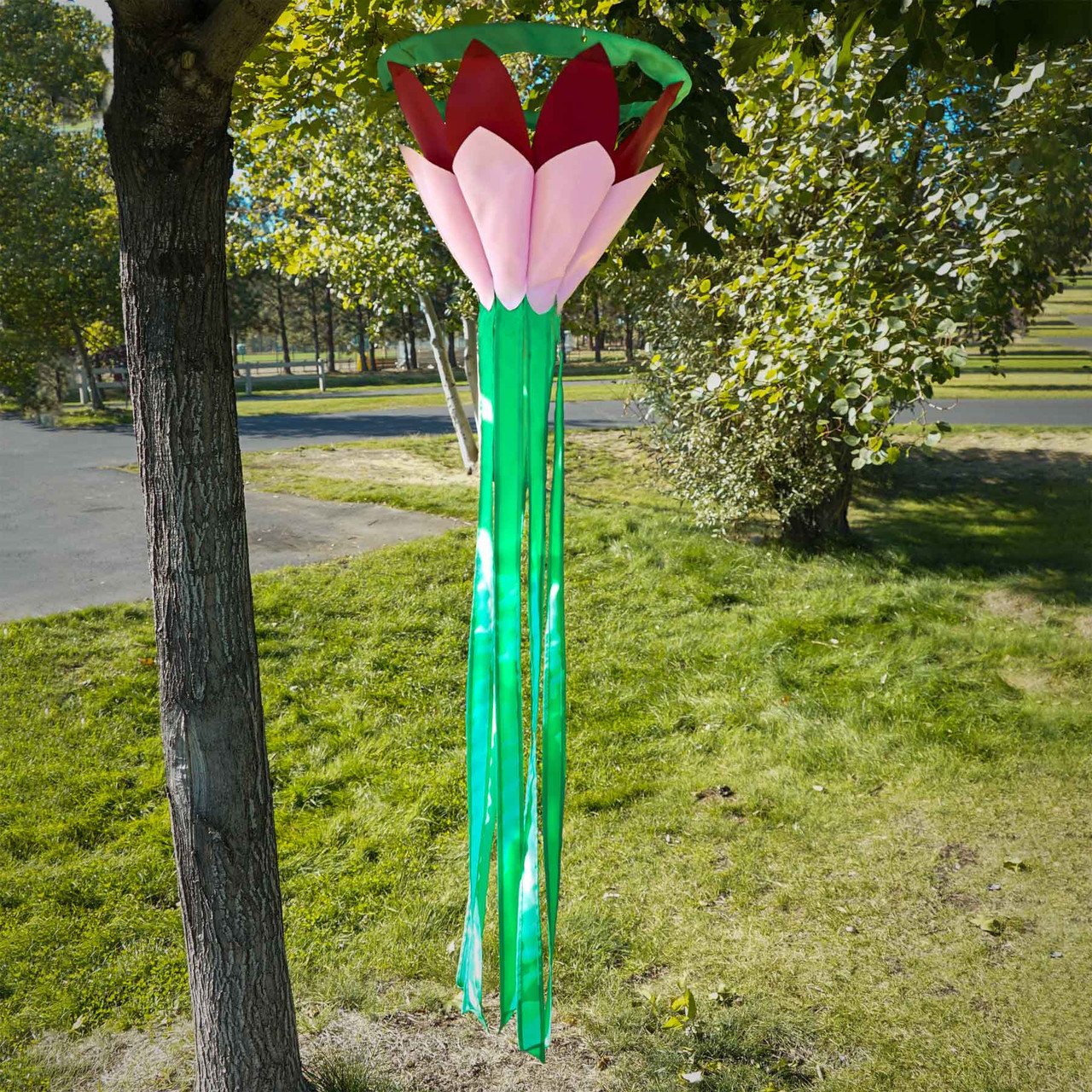 Burgundy 38-inch Lotus Flower Windsock - Kite Garden