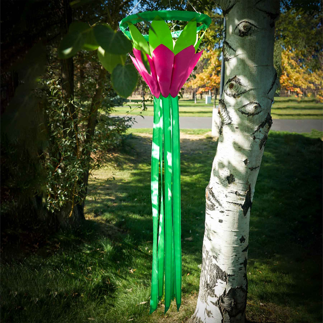 Bright Green 38-inch Lotus Flower Windsock - Kite Garden