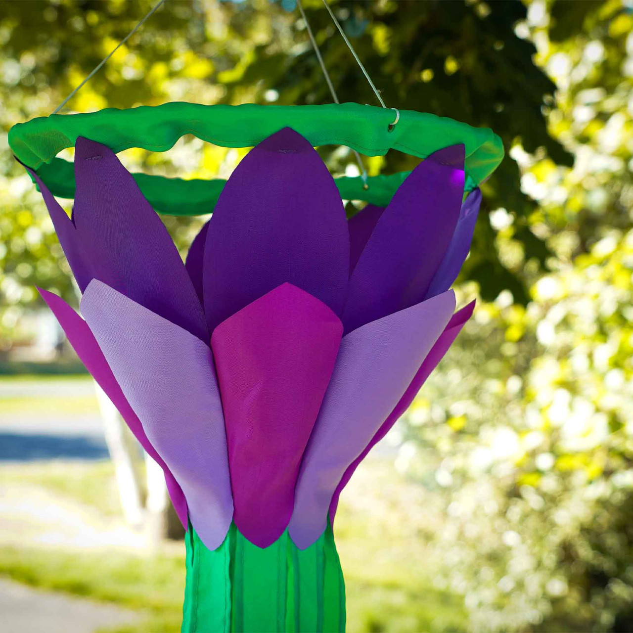 Purple 38-inch Lotus Flower Windsock - Kite Garden