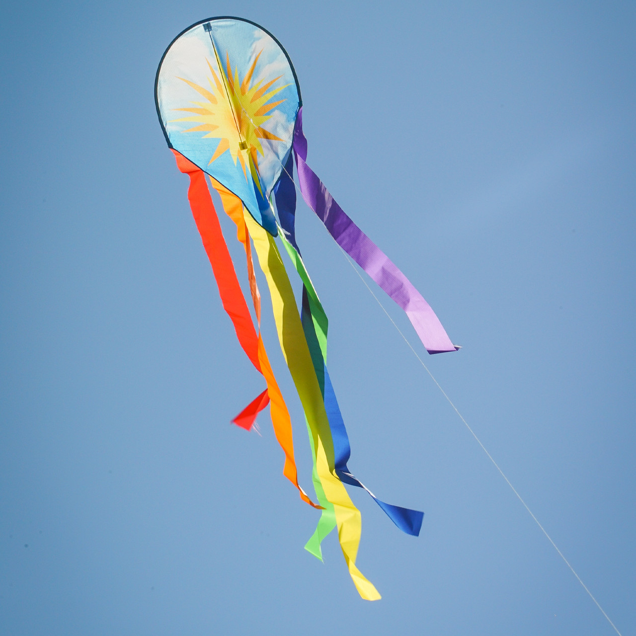 22" Sun & Rainbow Dancing Dragon Kite
