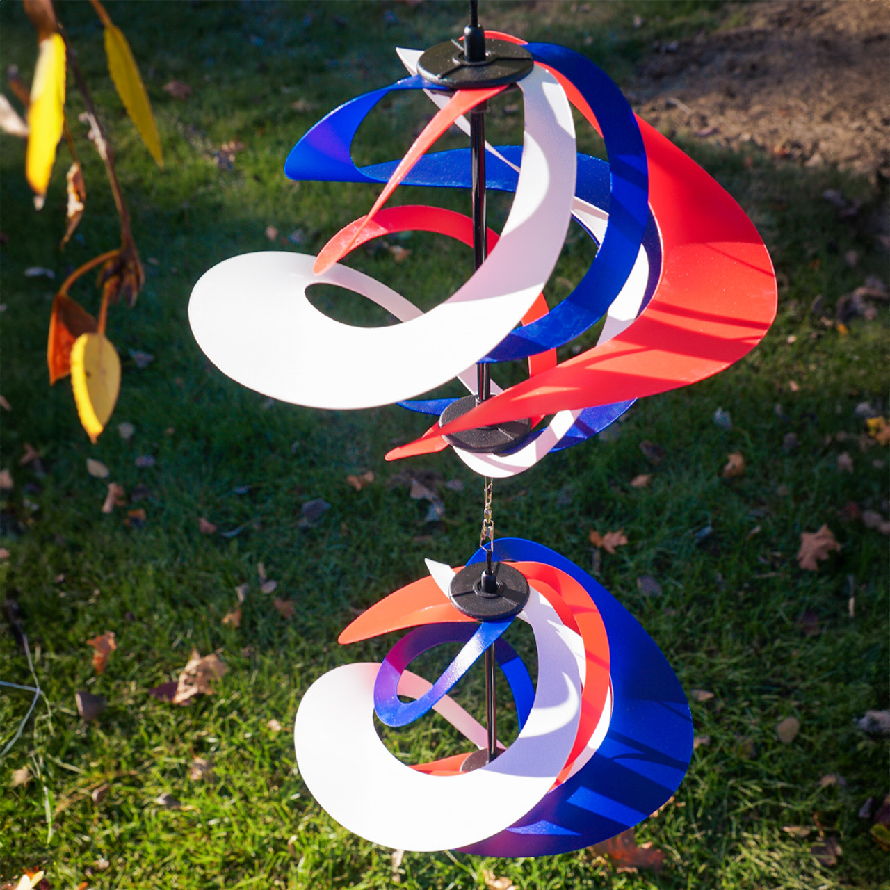 Red, White and Blue Poly Vortex Double Spinner - Kite Garden