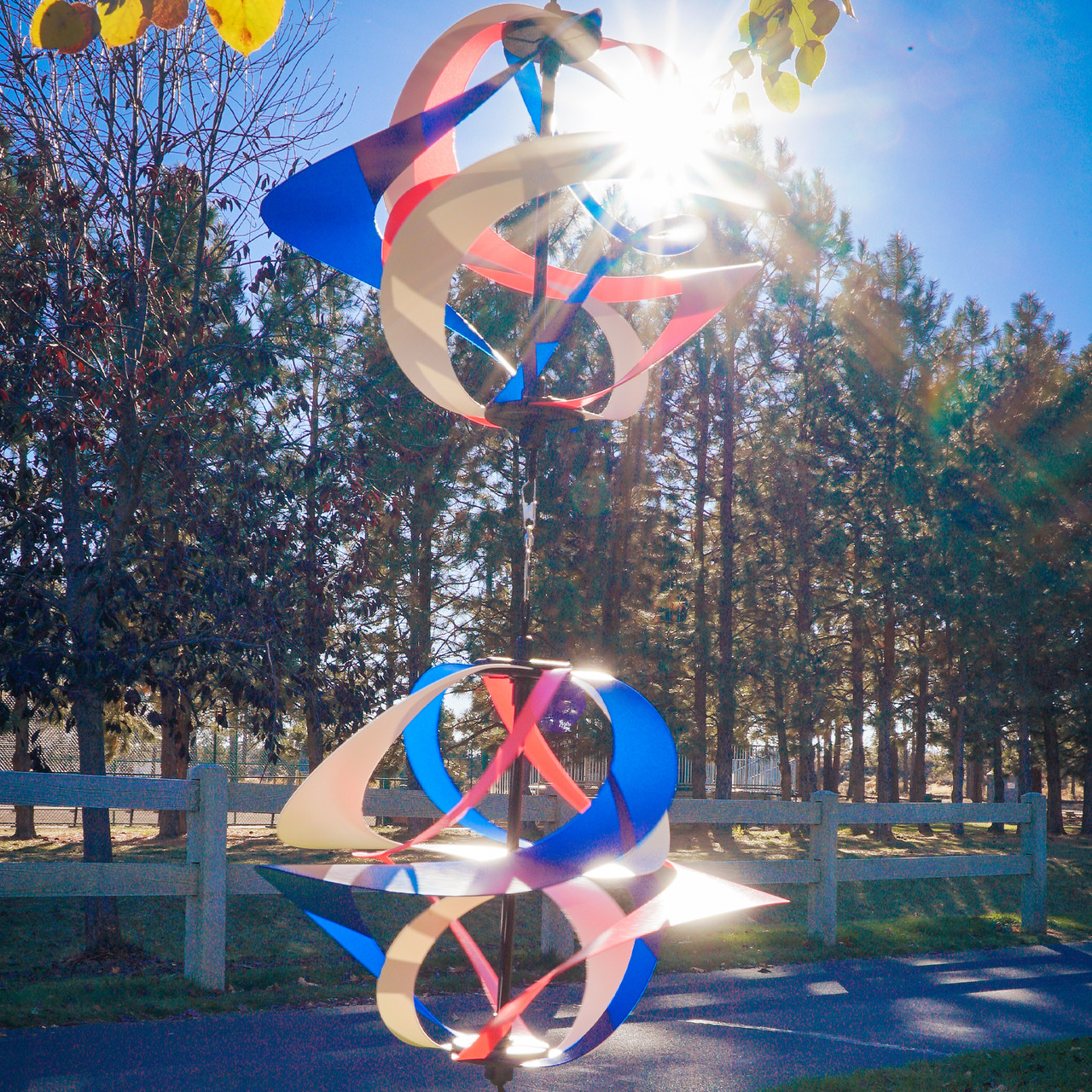 Red, White and Blue Poly Vortex Double Spinner - Kite Garden